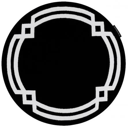 Kulatý koberec HAMPTON Lux černý velikost kruh 140 cm | krásné koberce cz