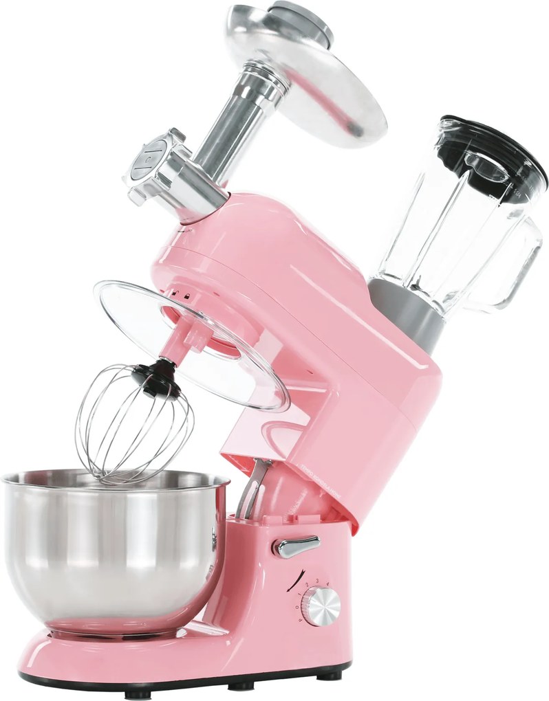 TEMPO-KONDELA KANTE, kuchyňský robot, 1800 W, 5 l, růžová / chrom