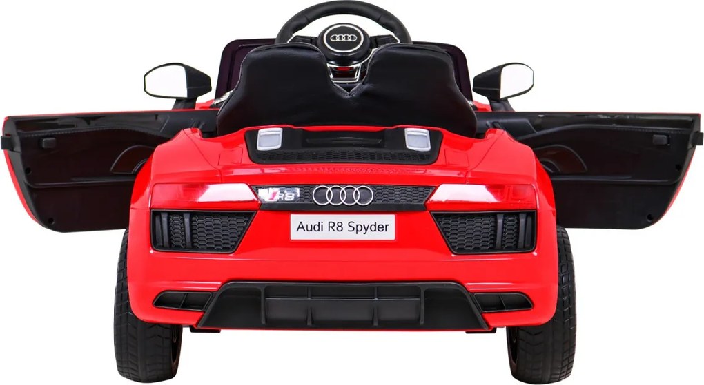 Ramiz Elektrické autíčko Audi R8 pro děti červené + dálkové ovládání + EVA + plynulý start + MP3 LED