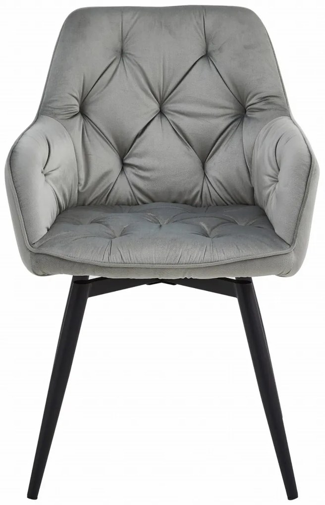 Otočné jídelní křeslo JORK360 VELVET, světle šedé