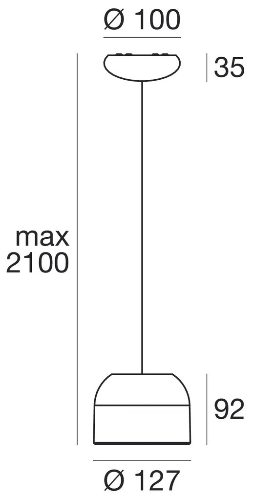 Linea Light 8420 Outlook_P, minimalistické závěsné svítidlo, 11W LED 3000K, prům. 12,7cm