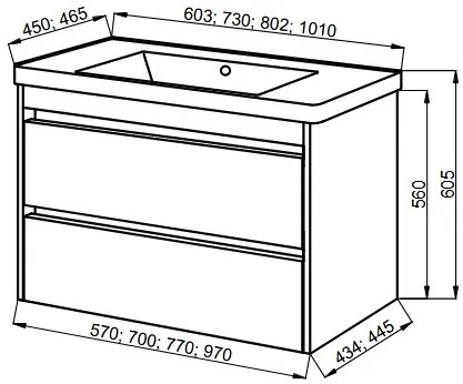 Lavedo Venera air 100 koupelnová skříňka s umyvadlem