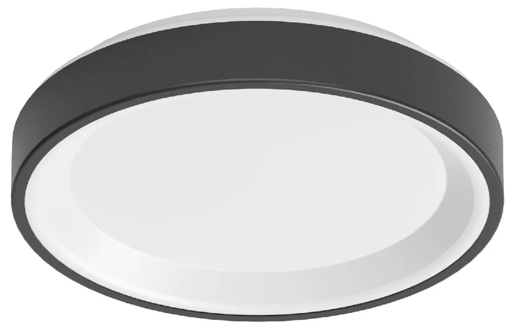 Linea Light Iside, černé stropní/nástěnné svítidlo, 24W LED 2700K, prům. 35,2cm