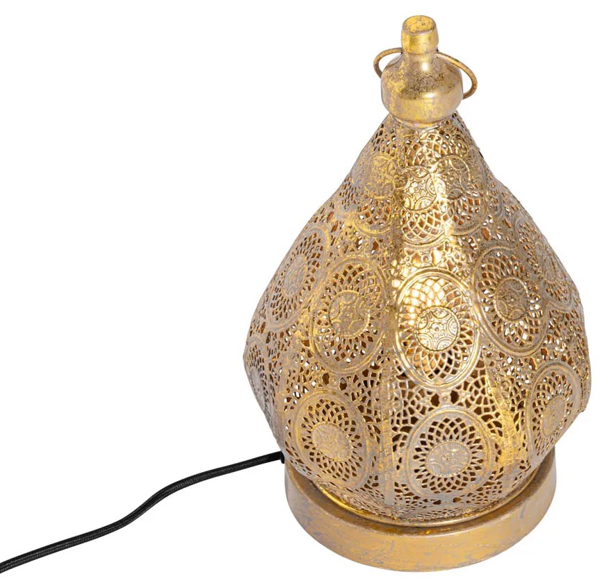 Orientální stolní lampa zlatá 19 cm - Mowgli