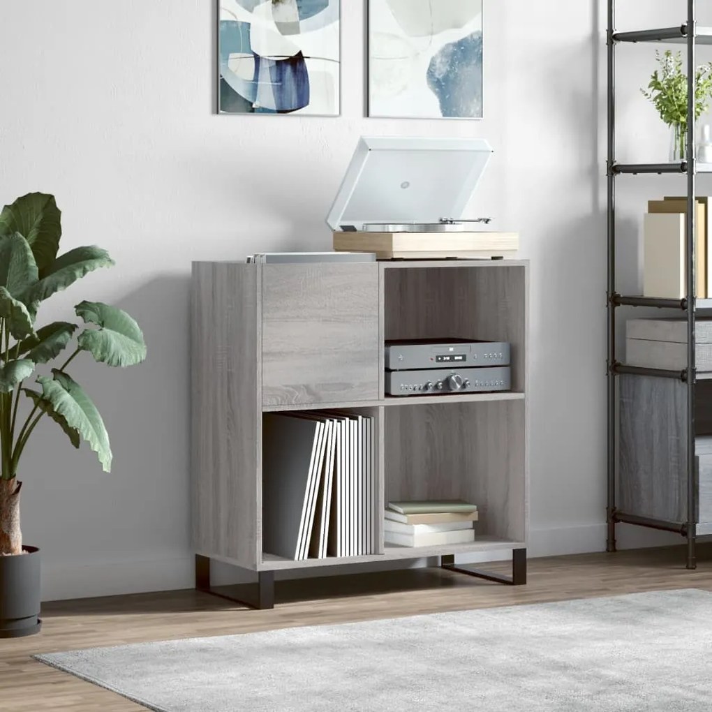 vidaXL Skříňka na LP desky 84,5 x 38 x 89 cm kompozitní dřevo [831780] Barva: šedá sonoma