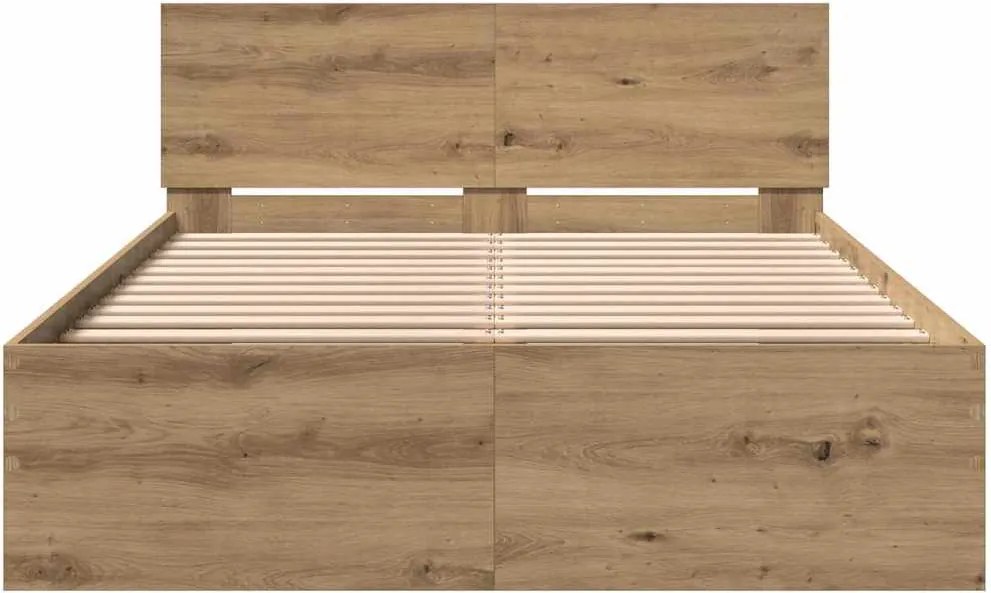 Rám postele s čelem s čelo Dub artisan 193 x 125 x 70 cm 3376061