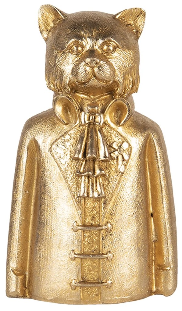 Zlatá dekorativní soška psa v obleku - 8*6*15 cm