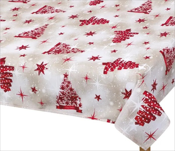 Bellatex Ubrus VÁNOCE Vánoce stromek Červená,Zlatá rozměr 100x100 cm