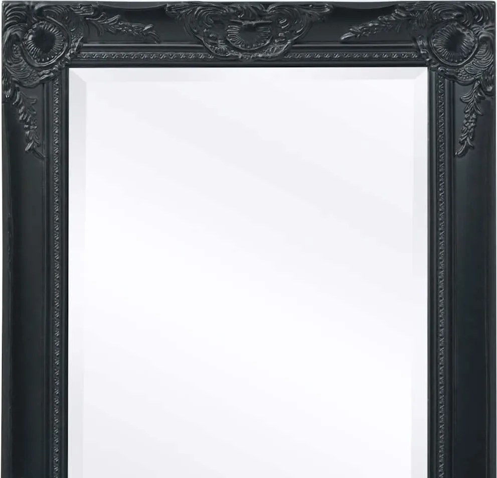 Nástěnné zrcadlo barokní styl 100 x 50 cm černé 243682