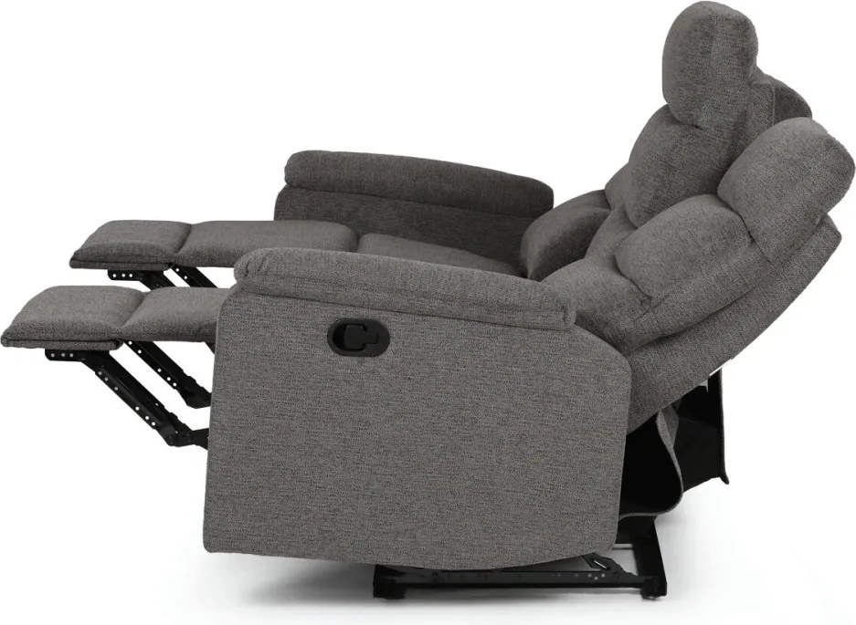 Sedací souprava, polohovací, šedá, látka, ASD-C5980 GREY2