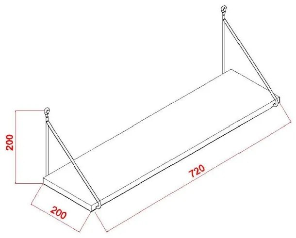 Nástěnná police ARMONI III 72 cm dub craft zlatý/hnědá