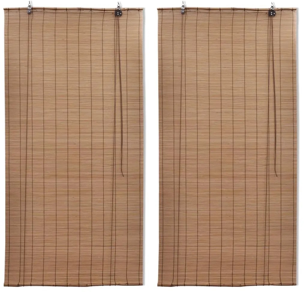 Zatemňovací rolety z bambusu 2 ks hnědé 120 x 220 cm 3057520