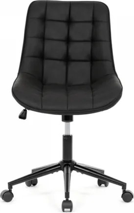 Kancelářská židle černá dekor broušené kůže černý kovový kříž KA-V3120 BK3