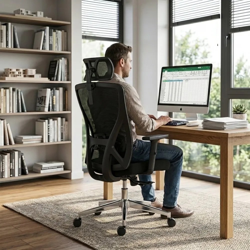 Kancelářská ergonomická židle Neoseat FLEX PRO — síť / látka, černá, nosnost 150 kg