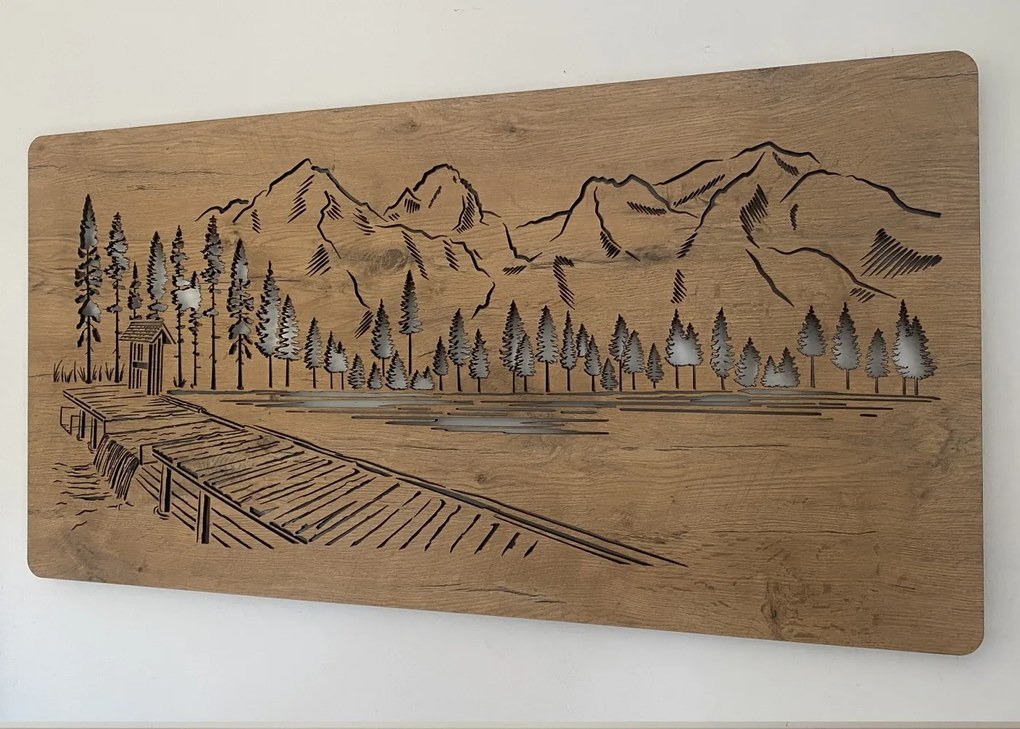 Li-Go "Pod vrcholy hor" světelný obraz 230V 120x60 cm provedení povrchu: jedle