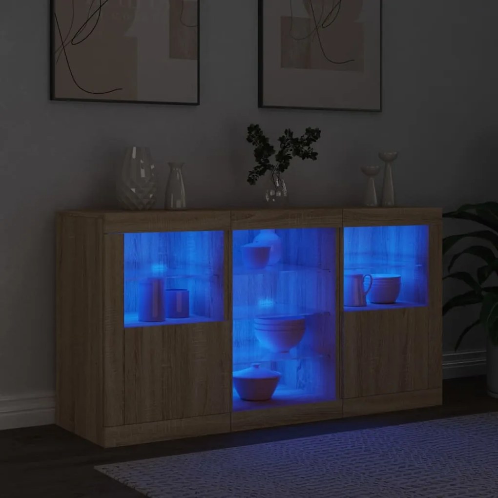 Příborník s LED osvětlením dub sonoma 123 x 37 x 67 cm 3209081