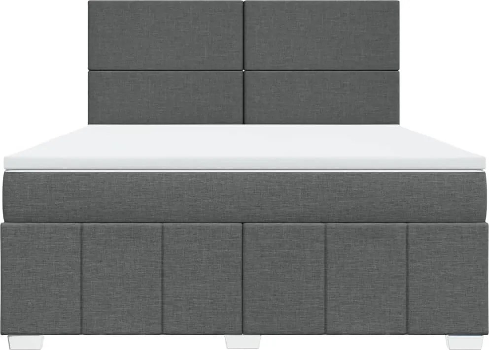 Box spring postel s matrací tmavě šedá 180x200 cm textil 3294041