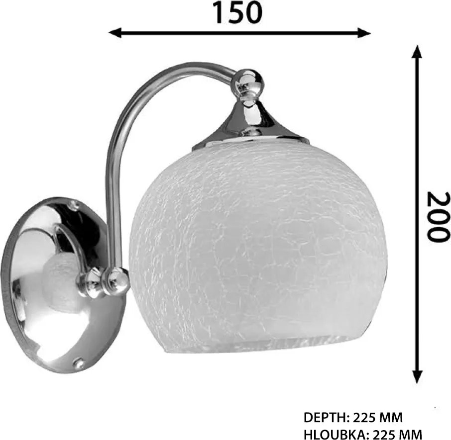 Sapho Sapho, VERITA nástěnné svítidlo E27, 40W, 230V, chrom, AU537