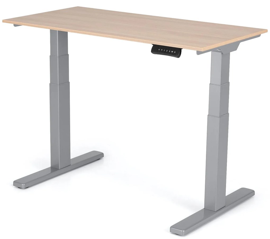 Výškově nastavitelný stůl Liftor 3segmentové nohy premium šedé,   deska 1180 x 600 x 18 mm dub sorano