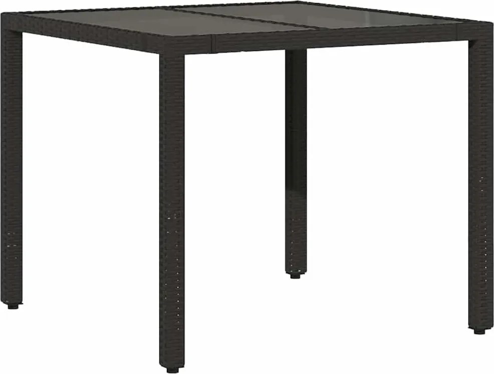 5dílný zahradní bistro set s poduškami černý polyratan 3277136