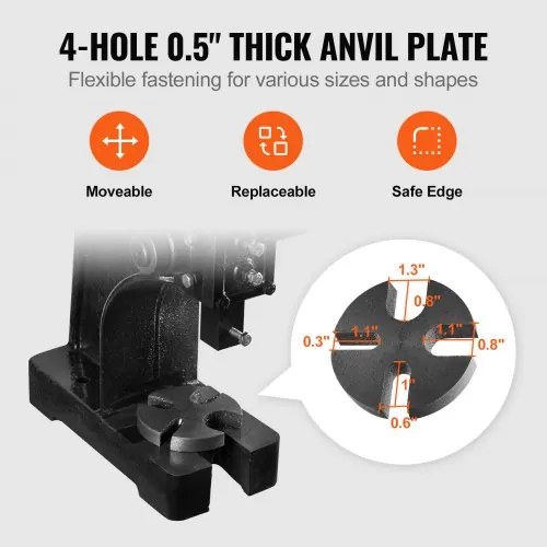Vřetenový lis, 0,5 tunový ruční vřetenový lis, 11,7 cm