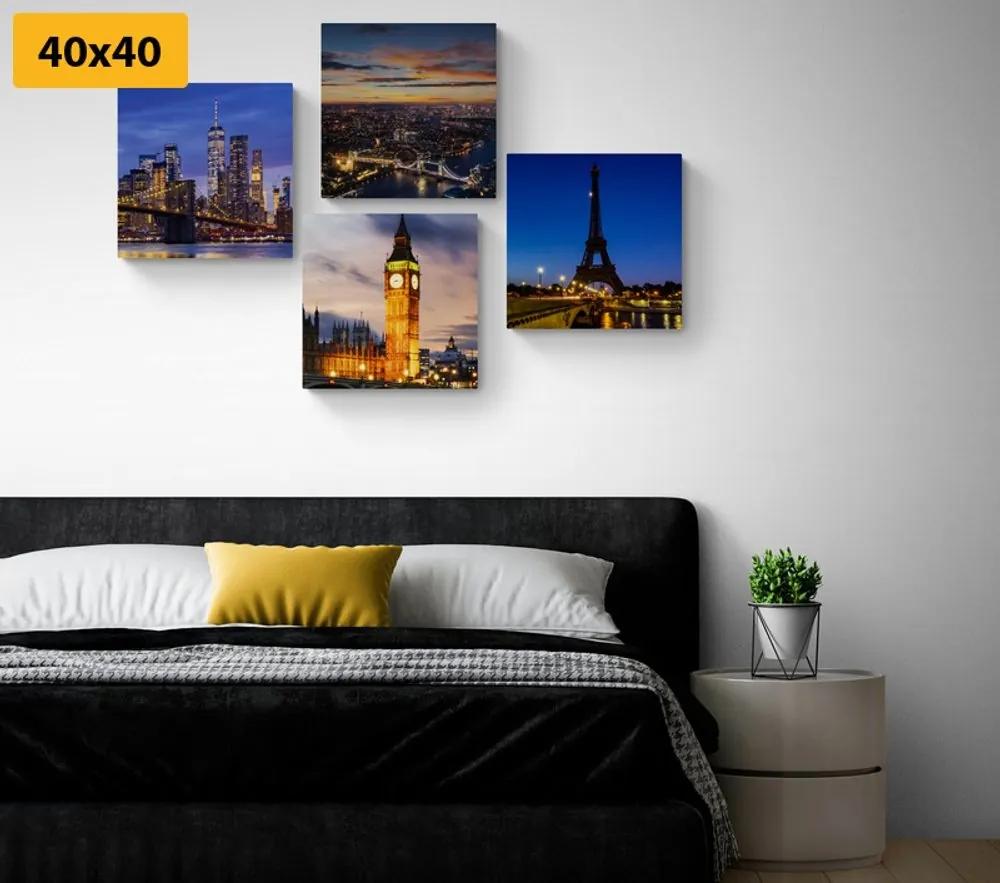 Set obrazů noční města - 4x 60x60 cm