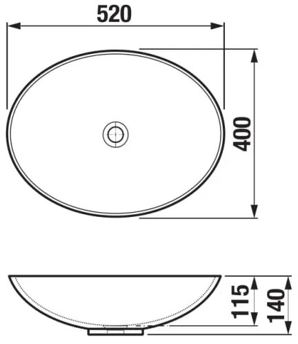 JIKA H8183640001121 - Umyvadlo na desku ASTRA 52x40 cm keramika/bílá