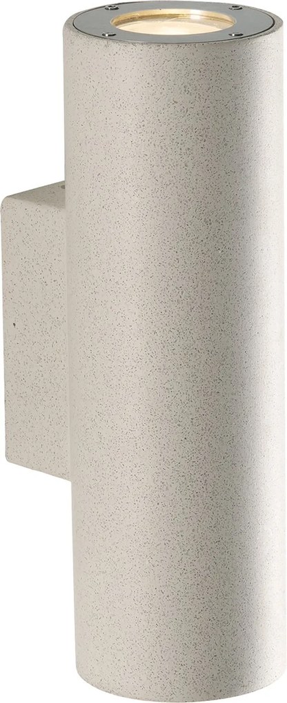 FAN I-PORTLAND-AP2 BCO Venkovní nástěnné svítidlo PORTLAND, beton/bílá, 2xGU10, IP65, 25,4 x 11,1 x 8,3 cm - FANEUROPE