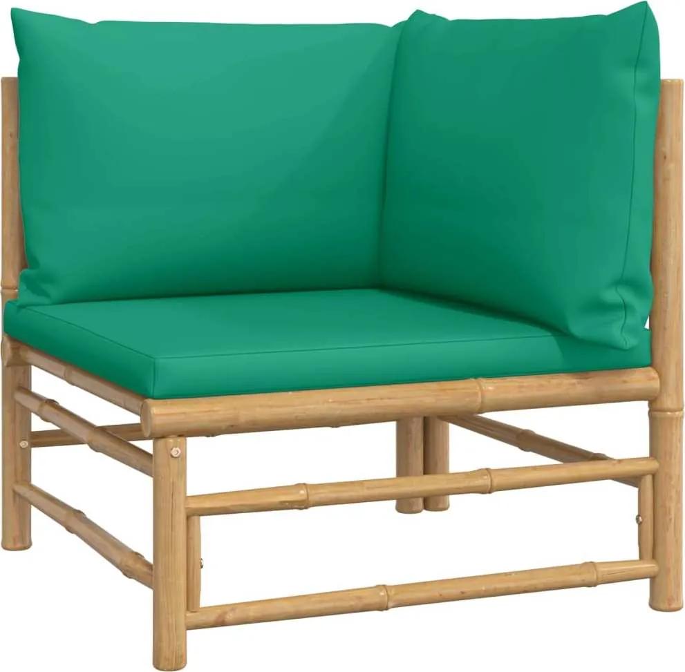 vidaXL 6dílná zahradní sedací souprava s poduškami bambus [3155147] Barva polštáře: Světle šedá