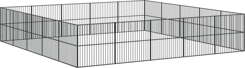 Ohrádka pro psy 20 panelů černá pozinkovaná ocel 3209556