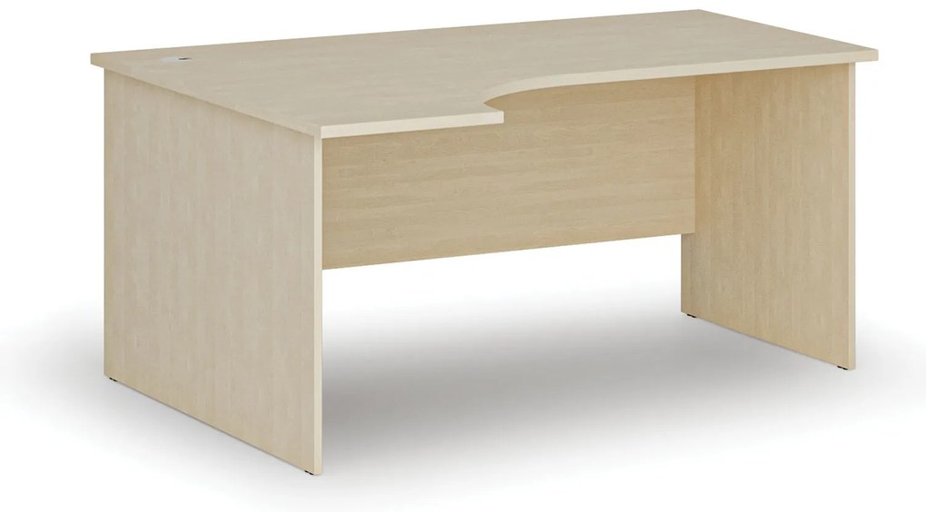 Rohový kancelářský psací stůl PRIMO WOOD, 160x120 cm, levý, bříza