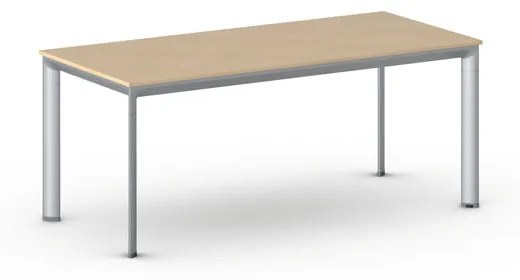 Kancelářský stůl PRIMO INVITATION, šedostříbrná podnož 1800 x 800 mm, bříza