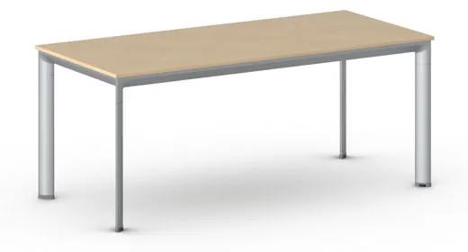 Kancelářský stůl PRIMO INVITATION, šedostříbrná podnož 1800 x 800 mm, třešeň