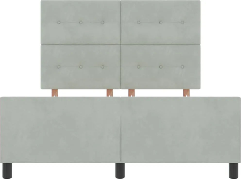 Postel s boxspringem s čelo Světle šedá 140 x 190 cm samet 3344939