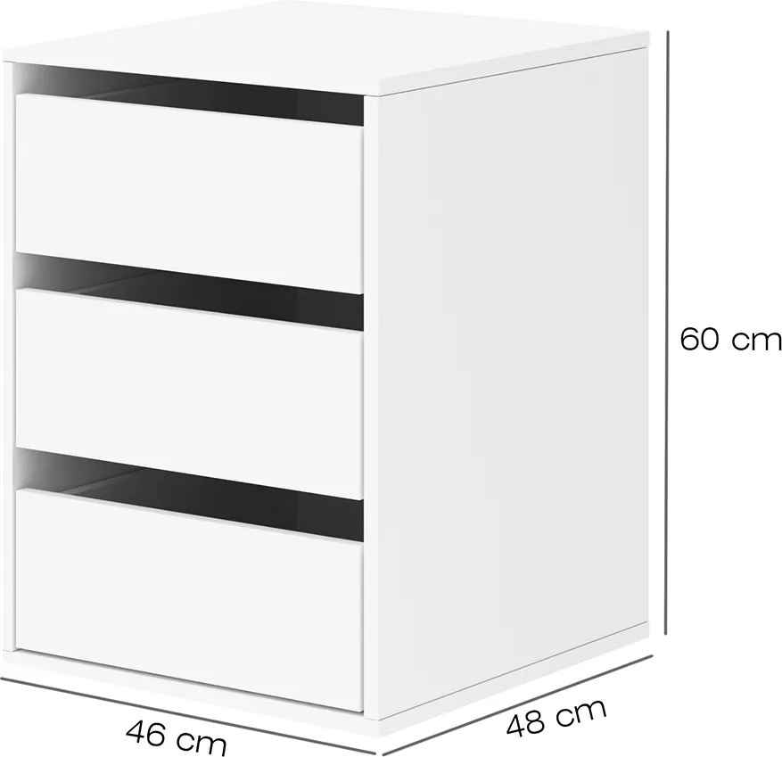 Kontejner do skříně 3S | 46 cm | šedá