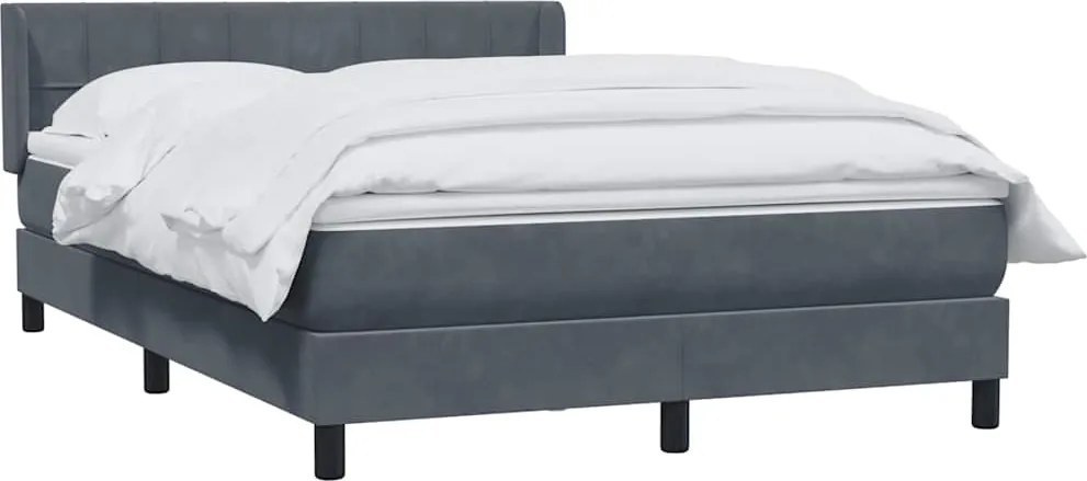 Box spring postel s matrací tmavě šedá 160x210 cm samet 3318118