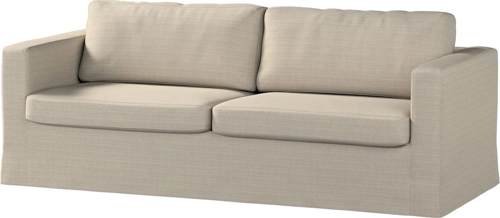 Potah na pohovku IKEA Karlstad 3-místná, nerozkládací, dlouhý barva béžová látka pletený vzor