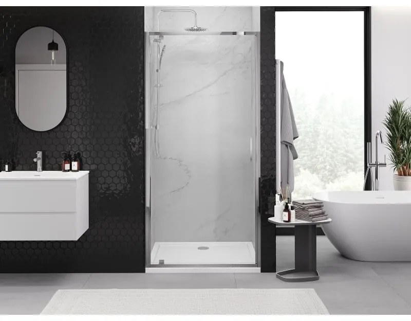 Mexen Exo, 1-křídlé sprchové dveře do otvoru 95 cm, 6mm čiré sklo, chromový profil, 8181-095-000-01-00