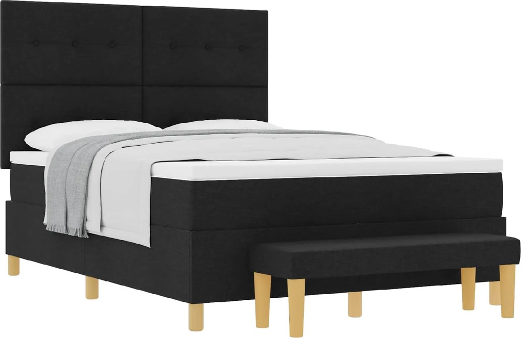 Postel s boxspringem s čelo Černá 200 x 160 cm textil 3344312