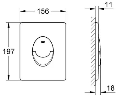 GROHE 38505SH0 - Ovládací tlačítko SKATE AIR 156 × 197 mm bílá