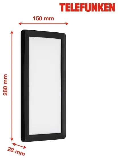 Telefunken 313605TF - LED Venkovní nástěnné svítidlo LED/16W/230V IP44 černá