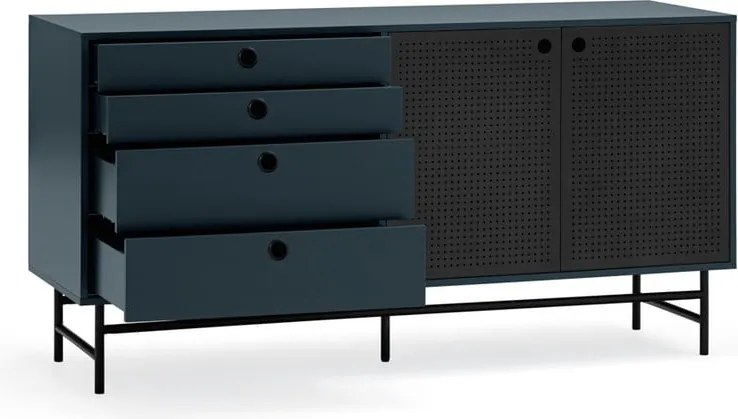 Černo-modrá komoda Teulat Punto, šířka 150 cm