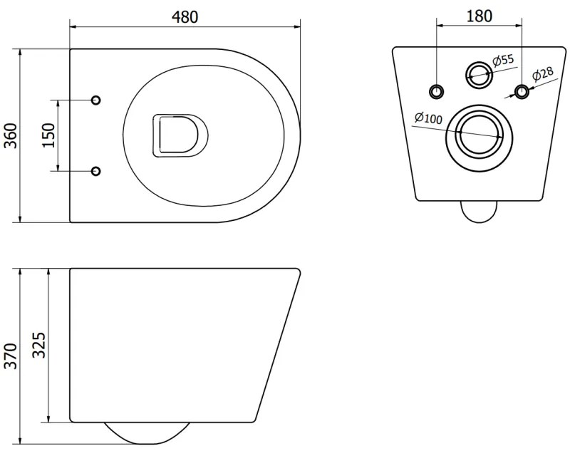 Mexen, Mexen Rico miska wc Rimless z desk wolnoopadającą slim, duroplast, szara-nebíská mat - 30724069