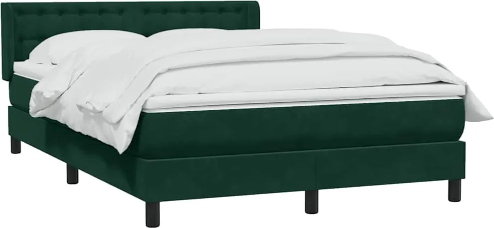 Box spring postel s matrací tmavě zelená 160x220 cm samet 3318498