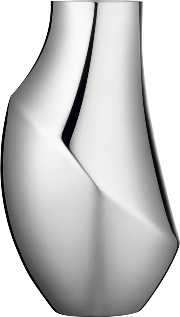 Georg Jensen Flora Váza ocelová 23 cm stříbrná leštěná
