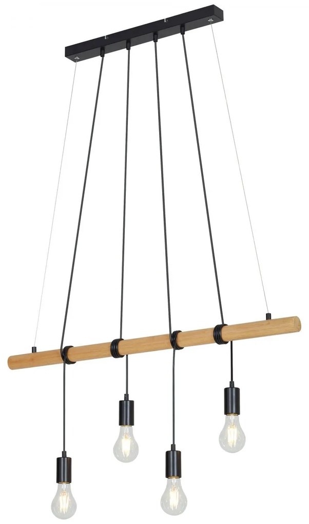 BRILO 4015-045 Závěsné svítidlo, 90 cm, max. 25 W, dřevo-černá - BRILO