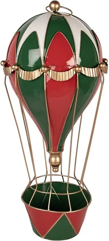 Vánoční kovová dekorace horkovzdušný balón- Ø 28*66 cm