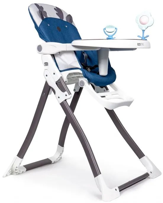 EcoToys Dětská jídelní židlička Sobík - modrá, HC301-904