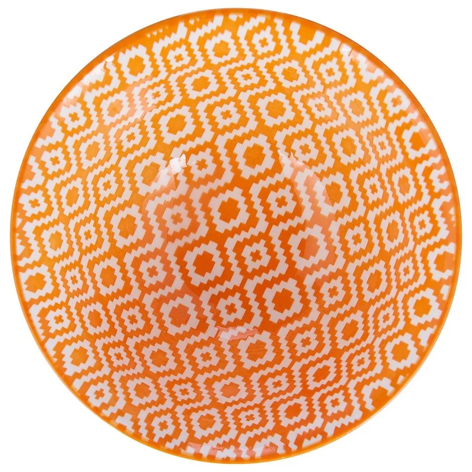 ORNAMENTS Miska 520 ml - modrá/oranžová