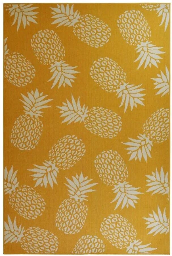 Žlutý venkovní koberec Floorita Ananas, 160 x 230 cm